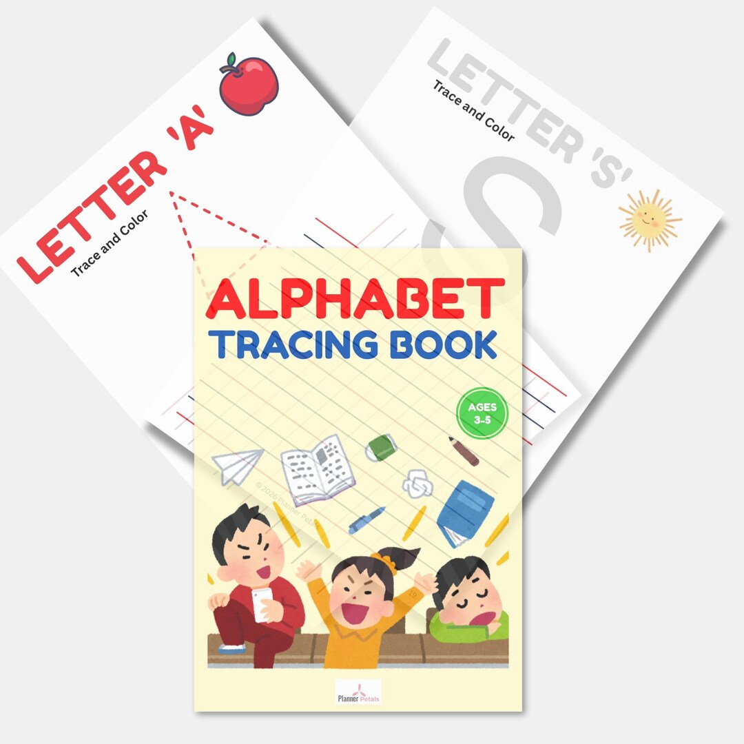 28-page Alphabet Tracing Book for Kids Ages 3-5 | Printable Letter ...