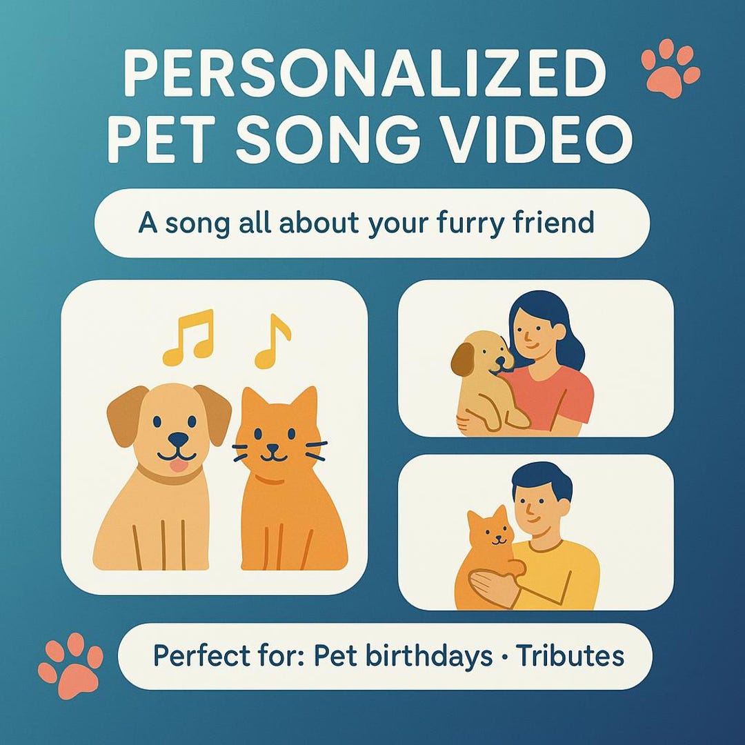Personalized Pet Song Video – Custom Dog/cat Anthem (downloadable) - Etsy
