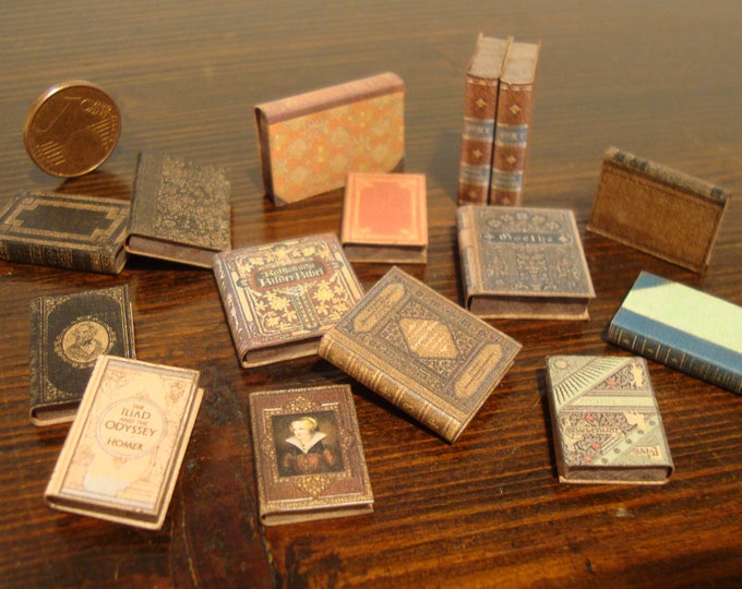 Dollhouse ,miniature Book, Package of Assorted Books. 10 Pcs 1/12 Scale ...
