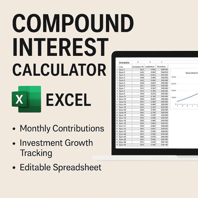 Compound Interest Calculator Excel | Monthly Contributions | Investment ...
