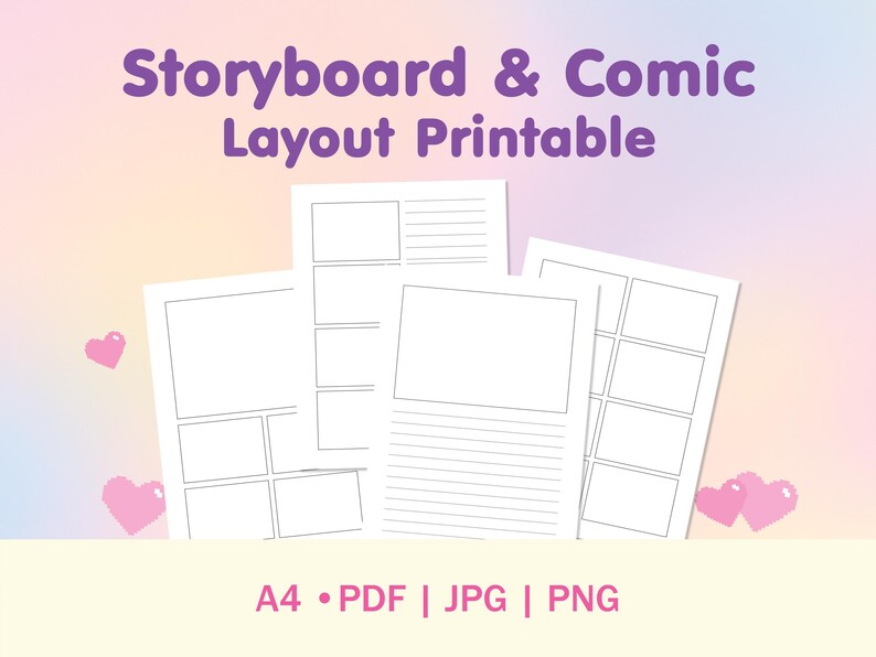 Storyboard Printable Templates | Comic Strip Layout Pages | Sketch ...
