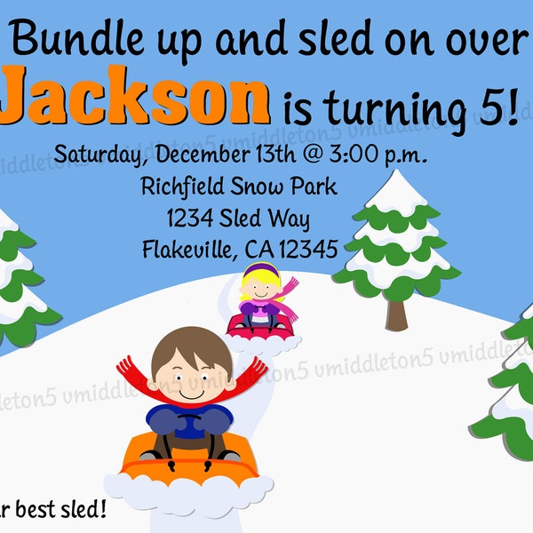 Sledding Party - Etsy