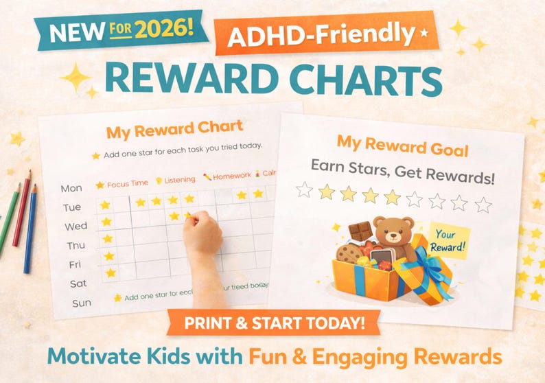 2026 Adhd-friendly Kids Reward Chart – Printable & Digital - Etsy