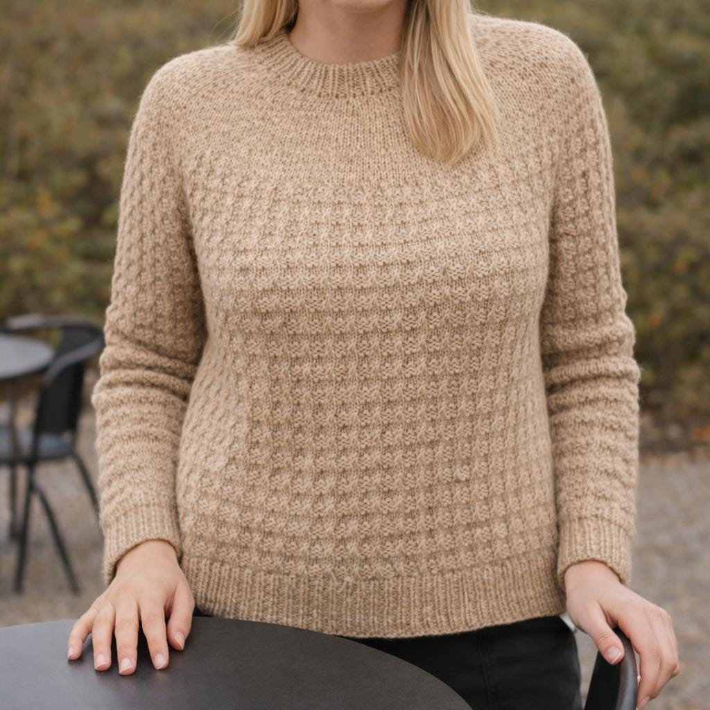 Textured Yoke Sweater Knitting Pattern PDF XS 4XL - Etsy