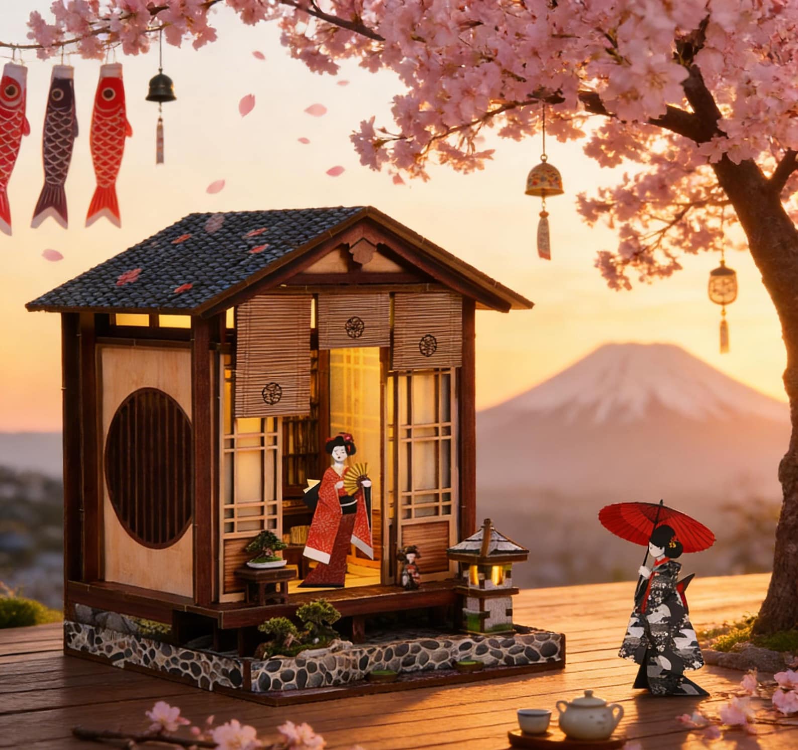 Zen Garden Book Nook: Japanese DIY Miniature Kit With LED | 3D Wood ...