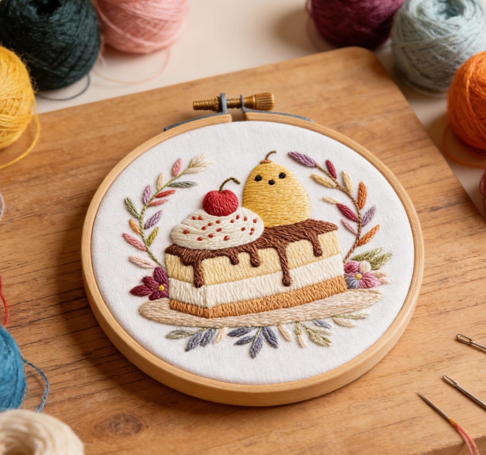 DIY Dessert Cake Embroidery Kit for Beginners, Food Needlepoint Craft ...