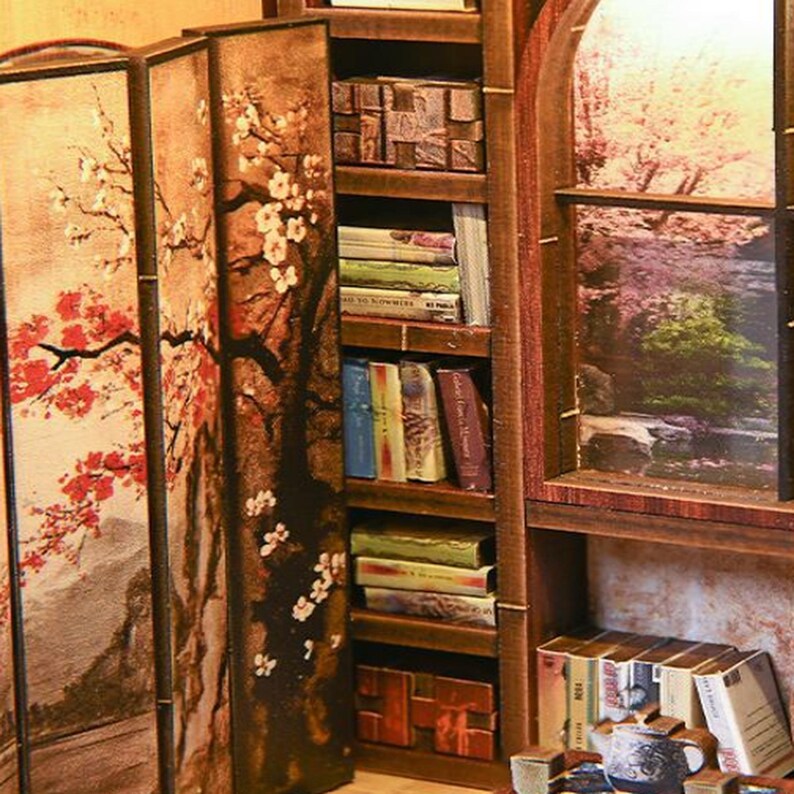 Zen Garden Book Nook: Japanese DIY Miniature Kit With LED | 3D Wood ...