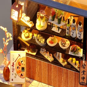 DIY Japanese Sushi Shop Kit, 3D Room Box With LED , Japanese Street ...