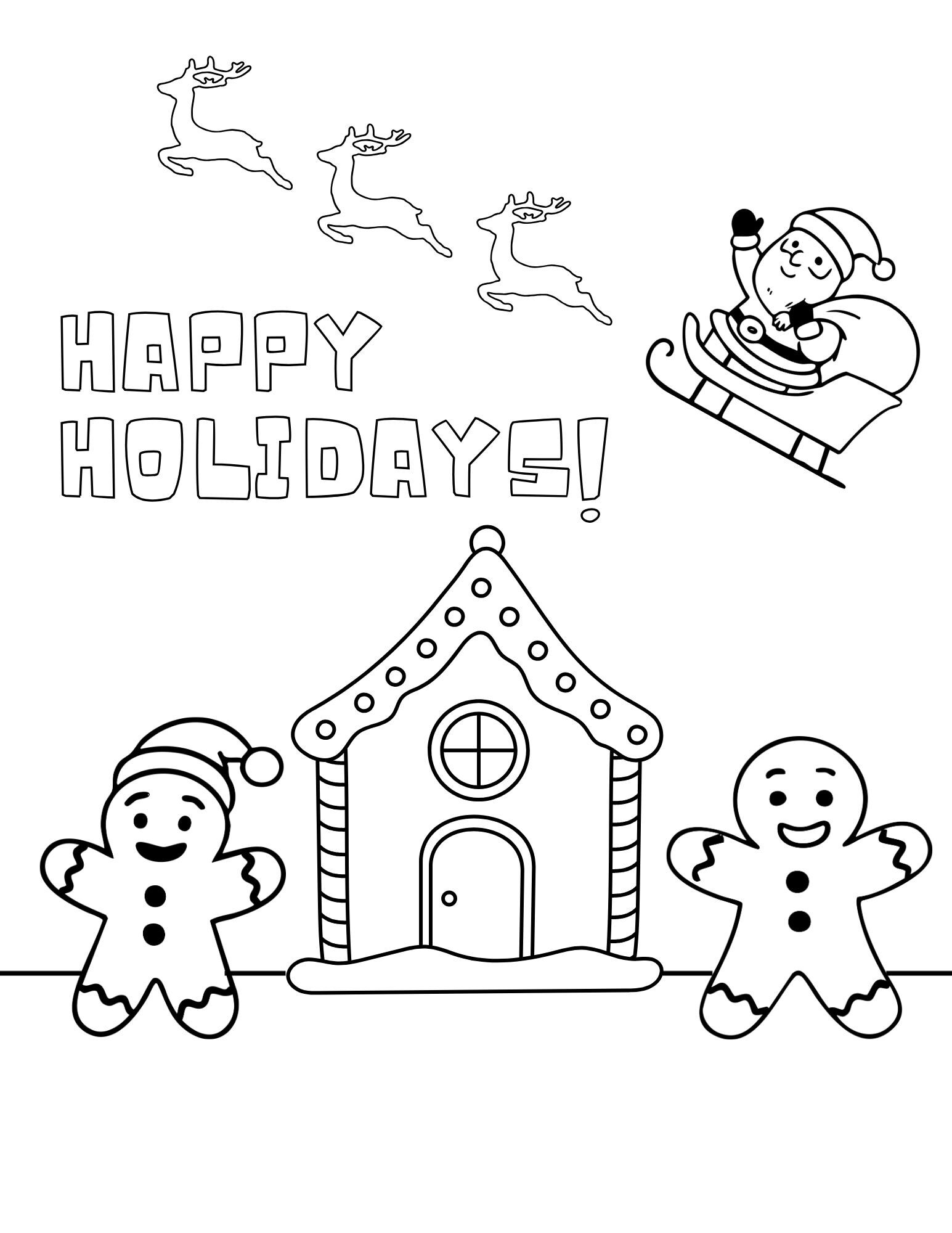Christmas Coloring Page for Children - Gingerbread Wonderland - Etsy