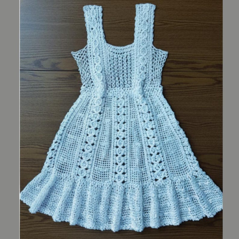 Sky Blue Crochet Baby Dress Pattern | Lace Frock Tutorial (PDF Download ...