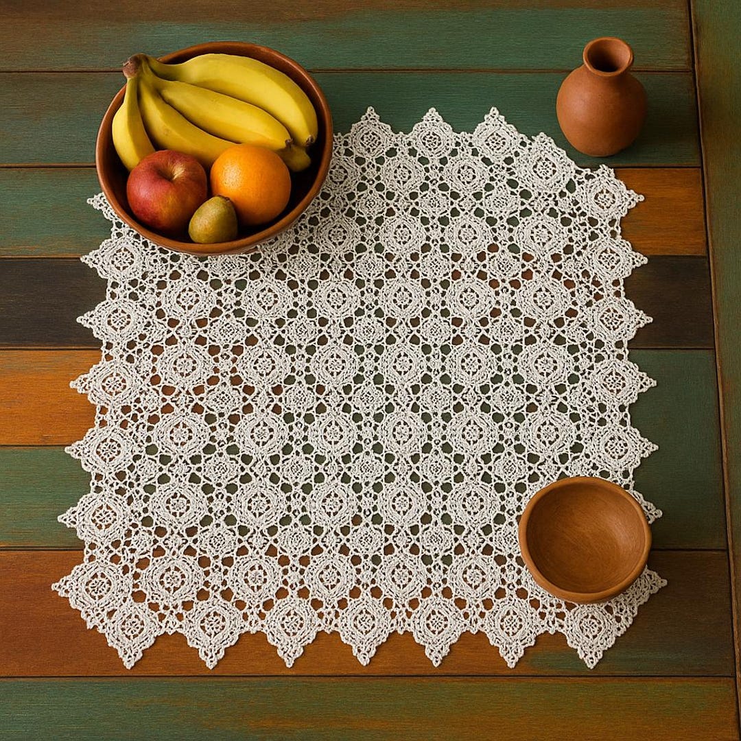 Handmade Fine Thread Crochet Doily, 64 * 64 Cm Vintage Lace Table Decor ...