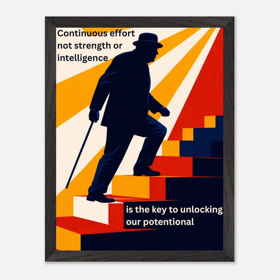Effort Winston Motivational Wall Art - Premium Wooden Framed Poster ...