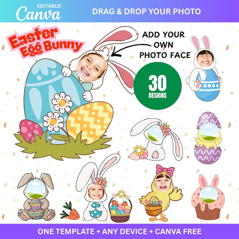 Easter Bunny Add Face - Etsy