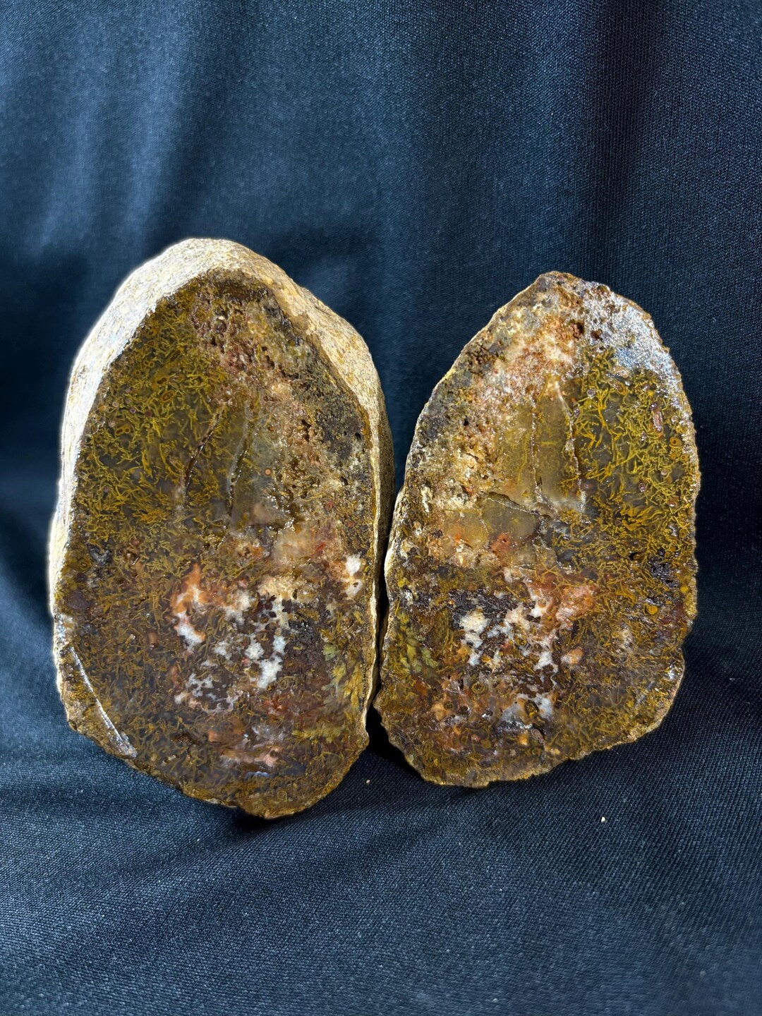 Natural Moss Agate Split Nodule Pair - Etsy
