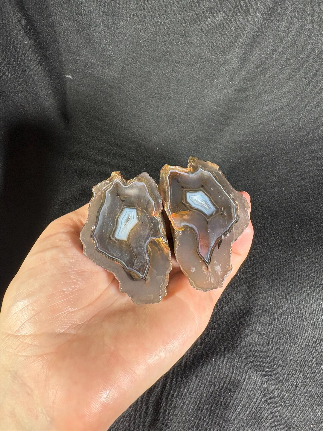 Banded Agate Geode Pair - Etsy