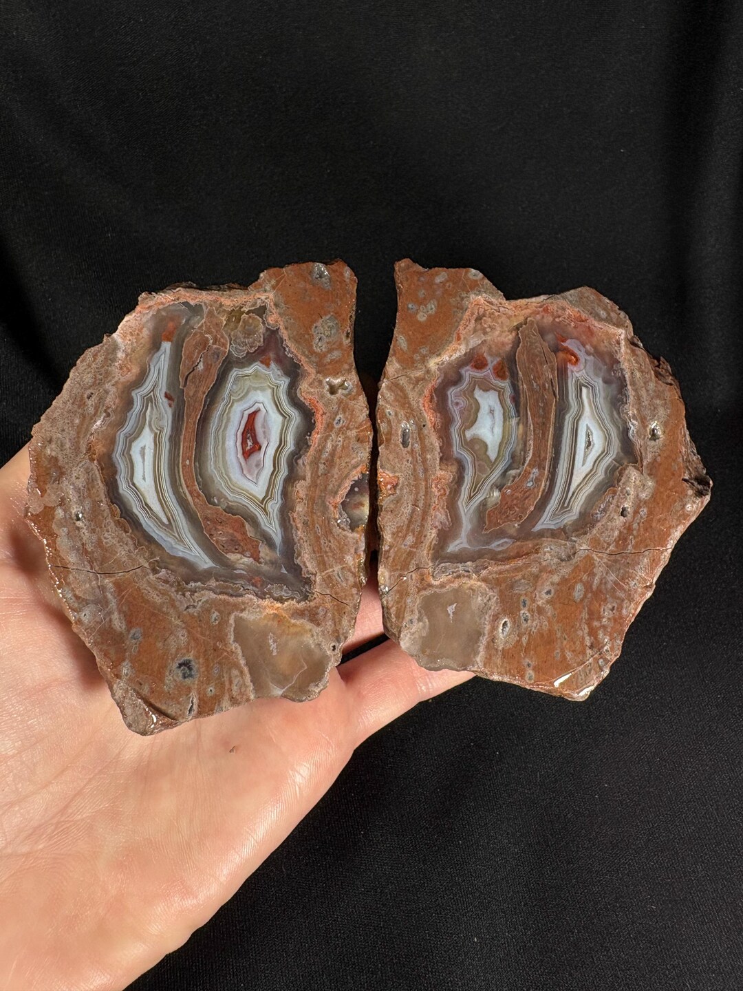 Turkish Banded Agate Geode Pair - Etsy