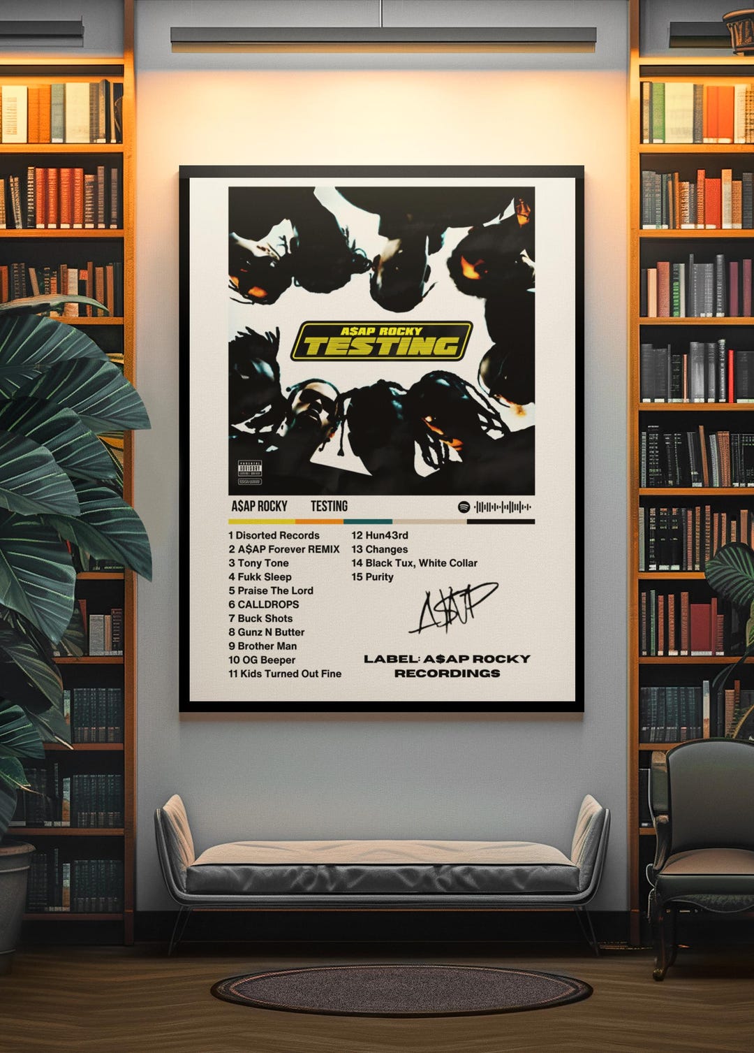 Aesthetic ASAP Rocky Testing Album Track List Poster | Minimalistic Y2K ...