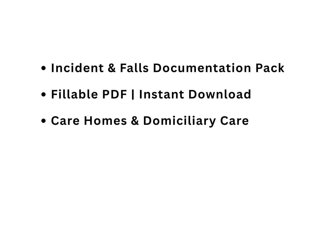 CQC Incident and Falls Report Pack | UK Care Home Accident and Risk ...