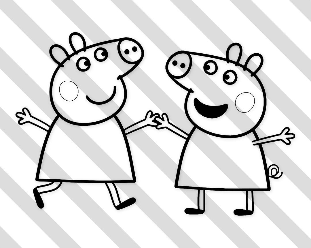Peppa Pig & Suzy Sheep Svg: Playful Design for Kids Crafts - Etsy