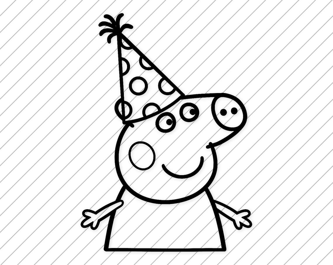 Peppa Pig Svg: Bold Character Design for Birthday Celebrations - Etsy