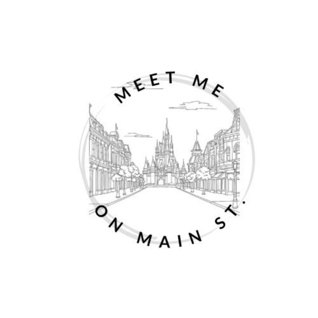 Meet Me on Main Street Castle Sketch T-shirt | Theme Park Tee - Etsy