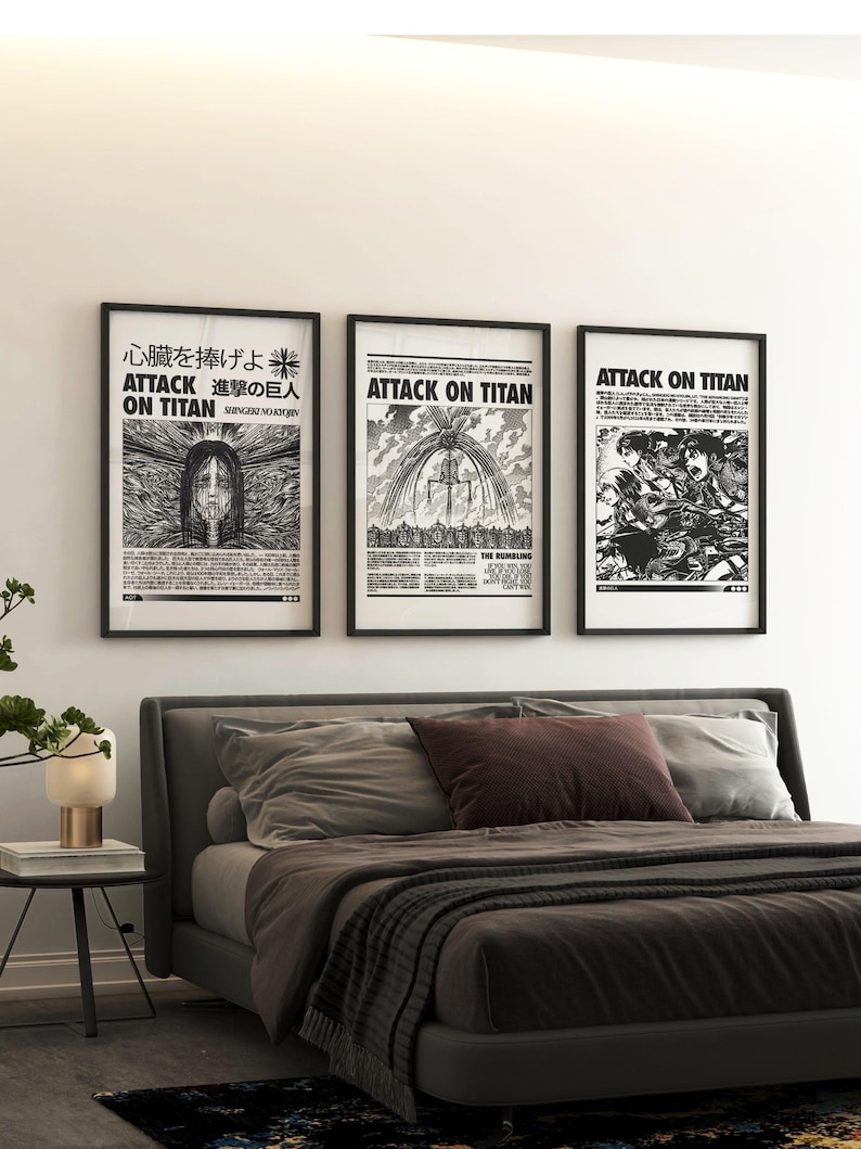 Attack on Titan Poster V2, AOT Print, Anime Poster, Manga Art Print ...
