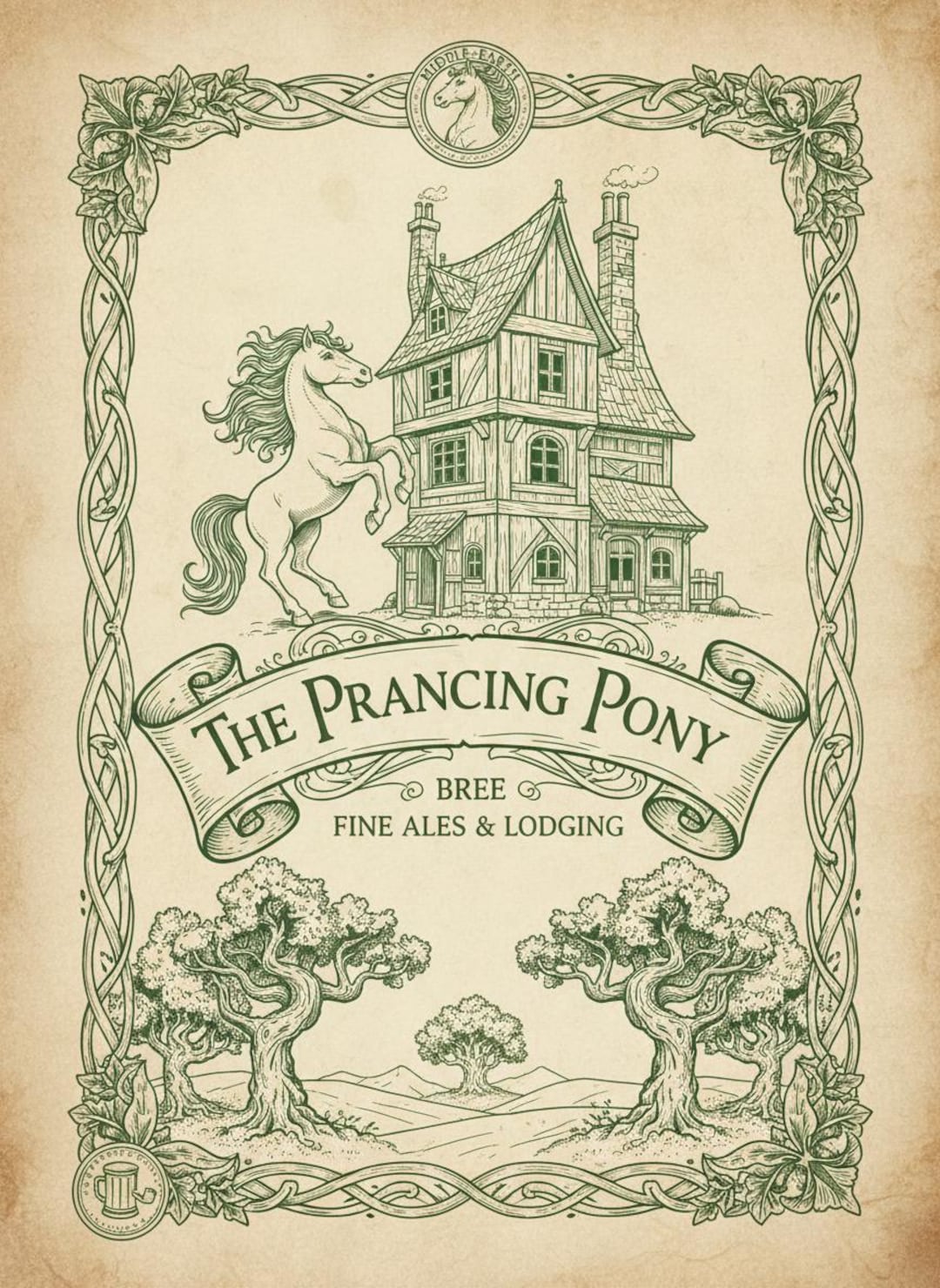 The Prancing Pony Poster, Lord of the Rings Movie Art Print, Middle ...