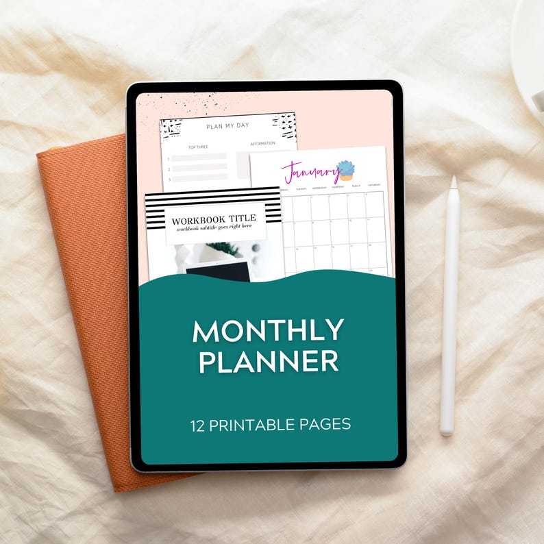 2026 Minimalist Monthly Calendar: Digital Journal, Digital Goodnotes ...
