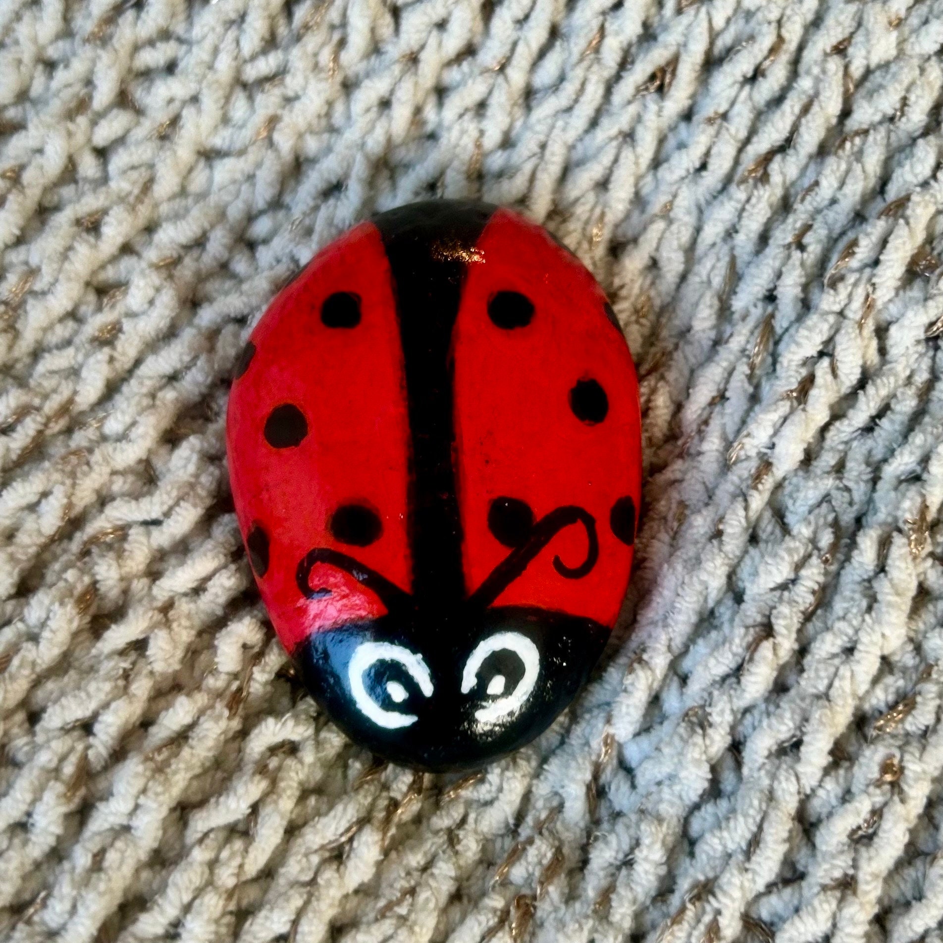 Hand Painted Ladybug Rock With Inspirational Saying on the Back. - Etsy