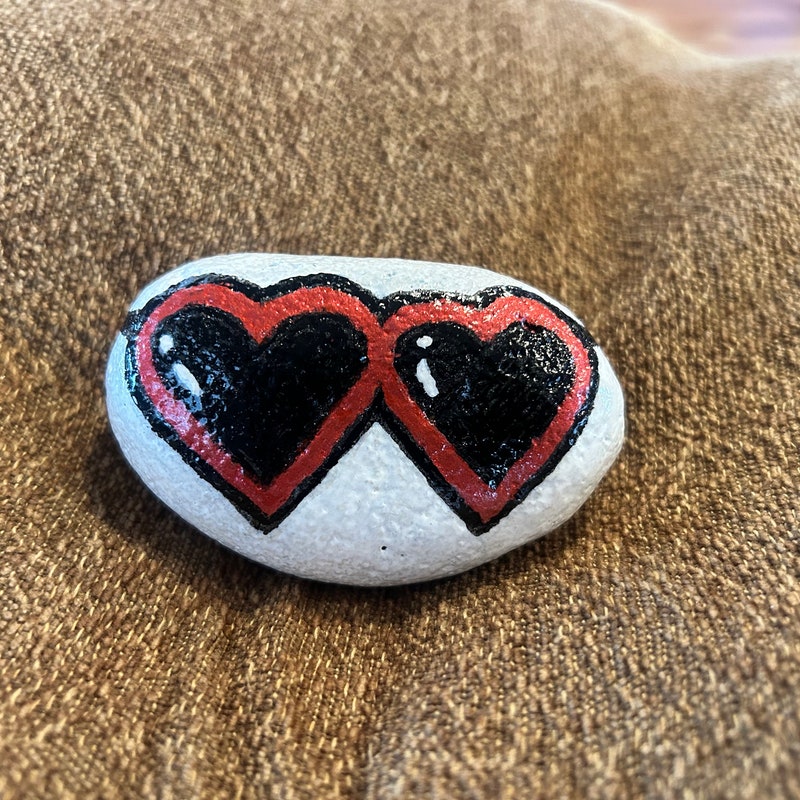 Painted Heart Rock - Etsy