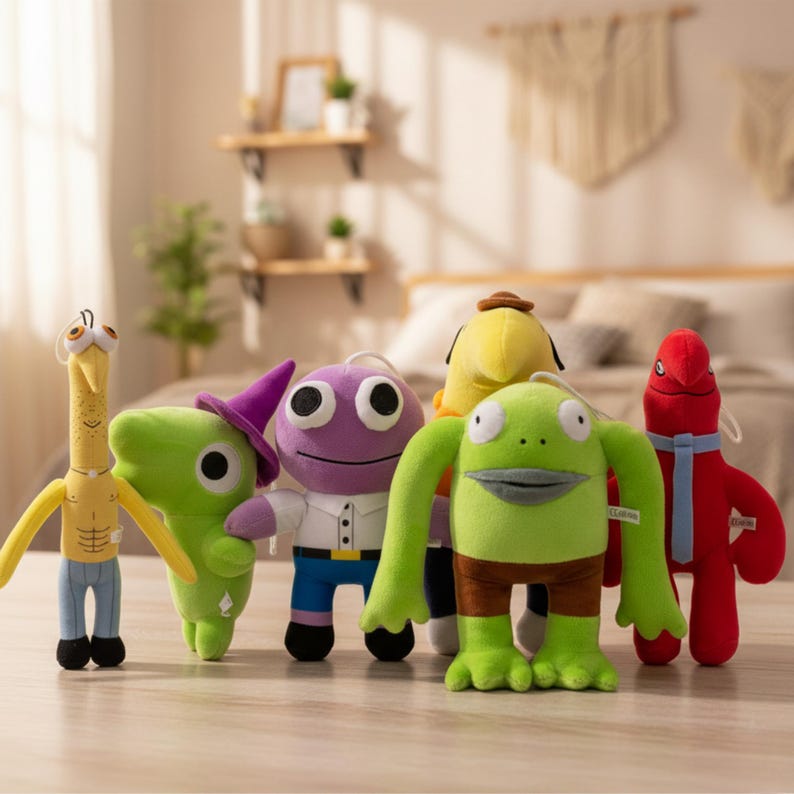 Smiling Friends Plushie / Glep, Charlie Dompler, Allan Red, Pim Pimling ...