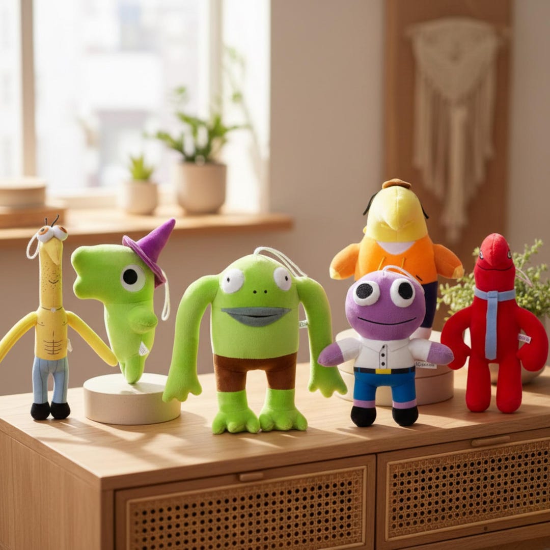 Smiling Friends Plushie / Glep, Charlie Dompler, Allan Red, Pim Pimling ...