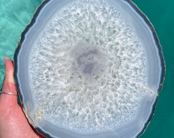 White Geode Slice - Etsy