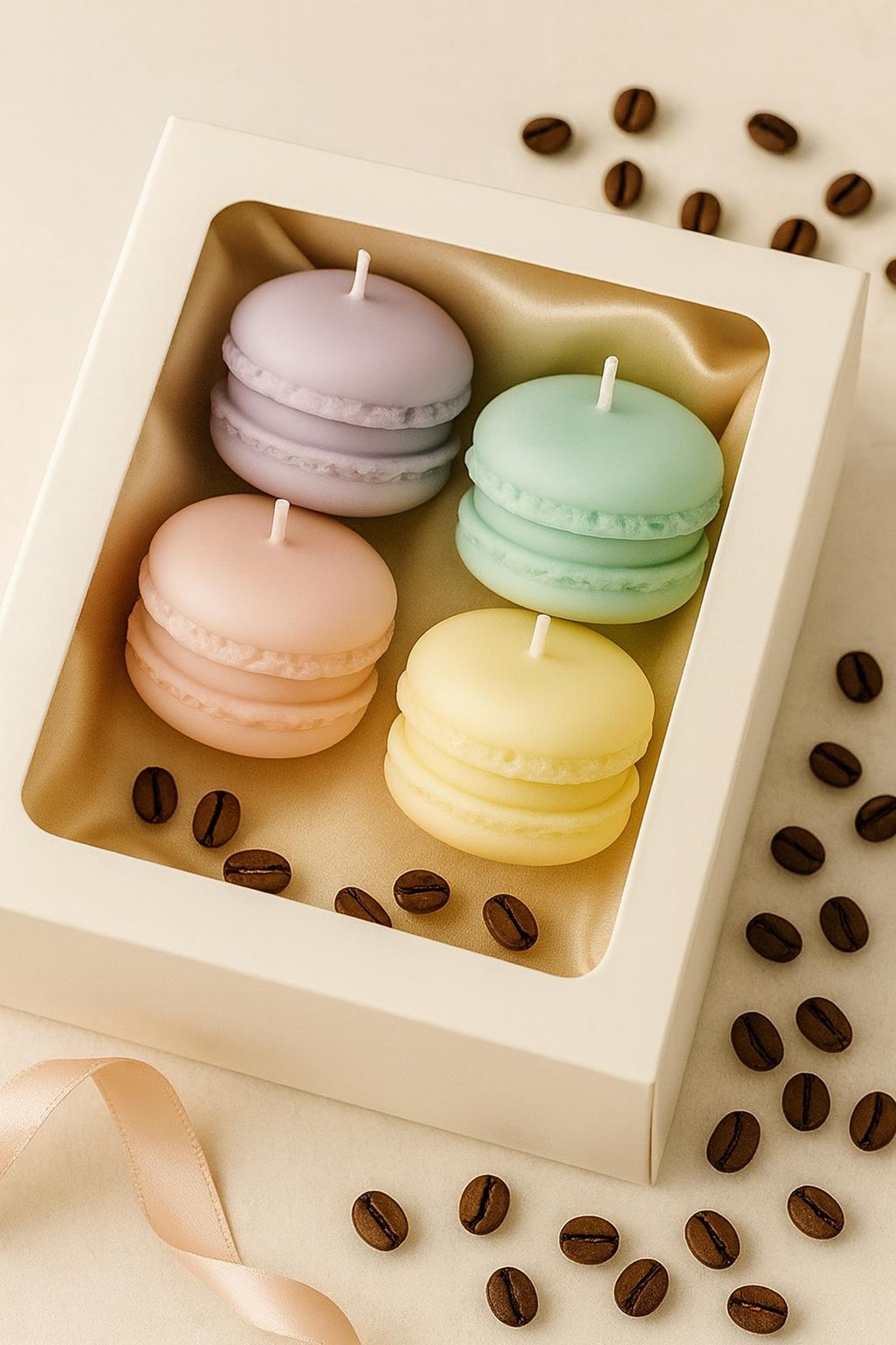 Macaron Candle Gift Set • Pastel Dessert Candles • Aesthetic Soy Wax ...