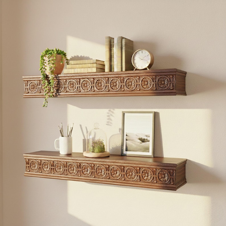 Mid Century Modern Shelving | Rustic Modern Shelf. - Etsy
