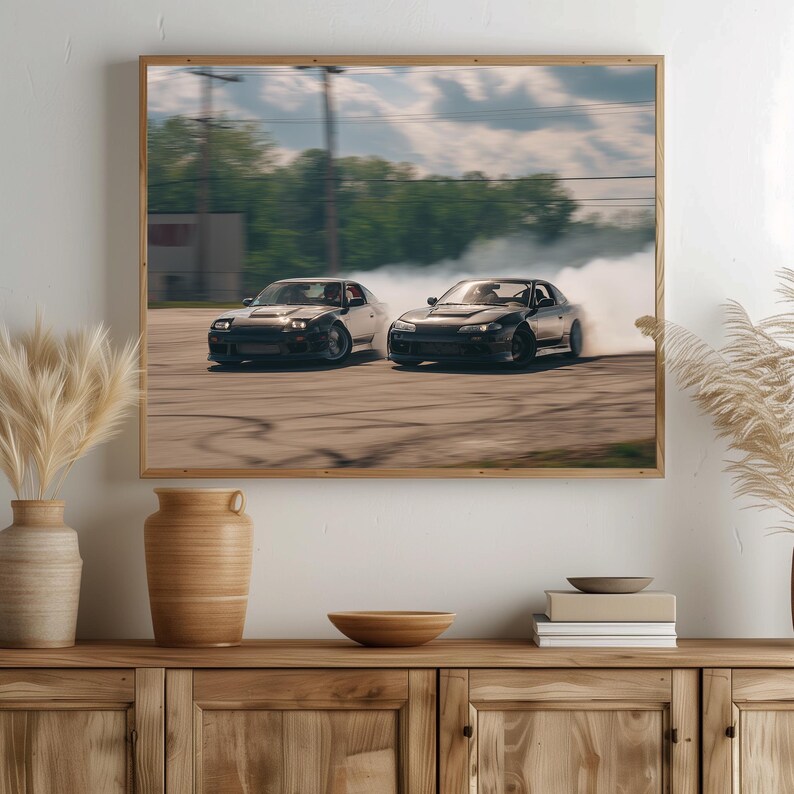 Drifting Race Cars Print – Futuristic AI Motorsport Wall Art (digital ...