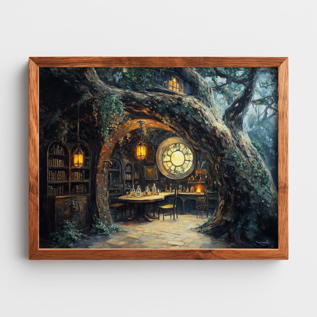 Surreal Sci-fi Tree Laboratory Art Print – Whimsical Cottagecore ...