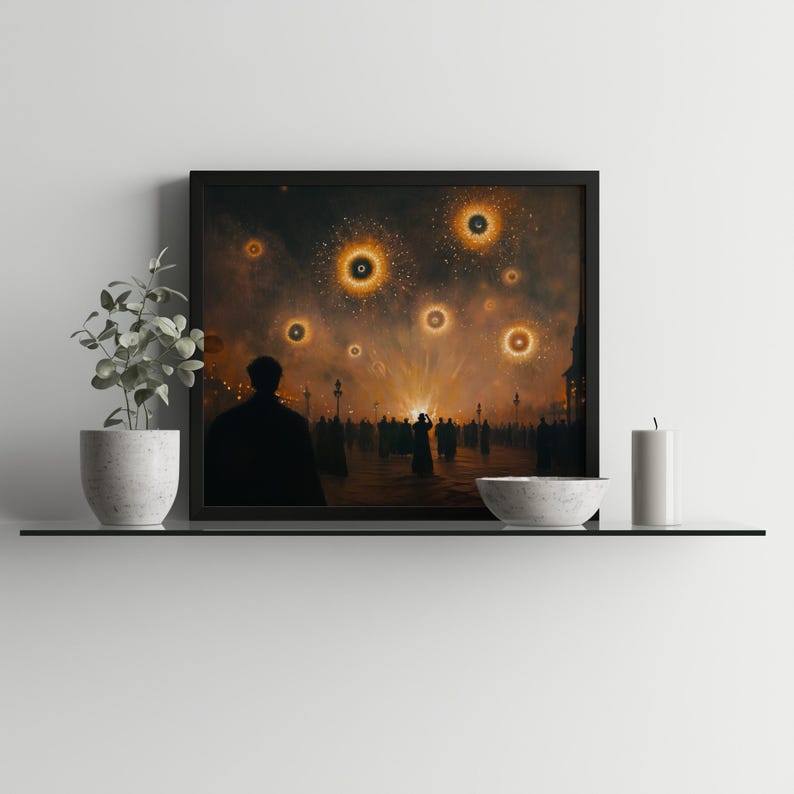 Printable Moody Fireworks Nightscape - Surreal Eye-shaped Displays ...