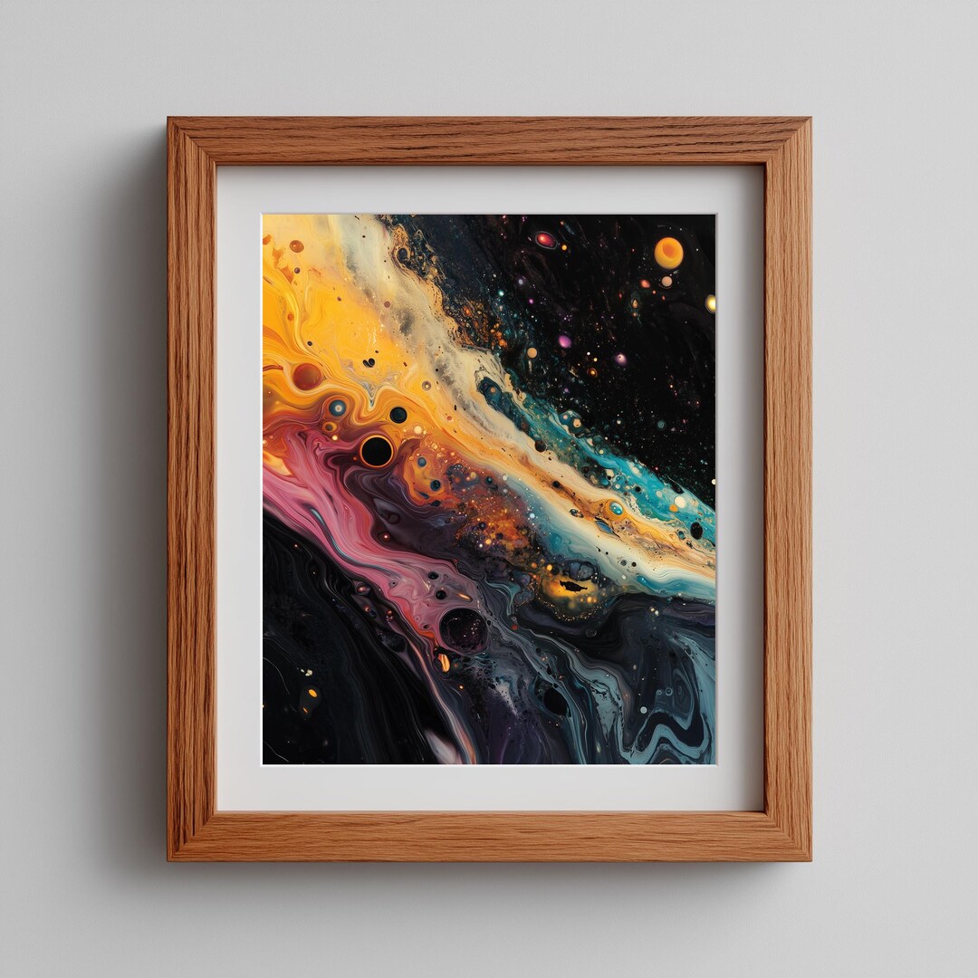 Surreal Galaxy Art Print - Modern Cosmic Nebula, Moody Abstract ...