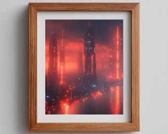 Futuristic Digital Art: Neon Eden Utopia, Sci-fi Cityscape Download ...