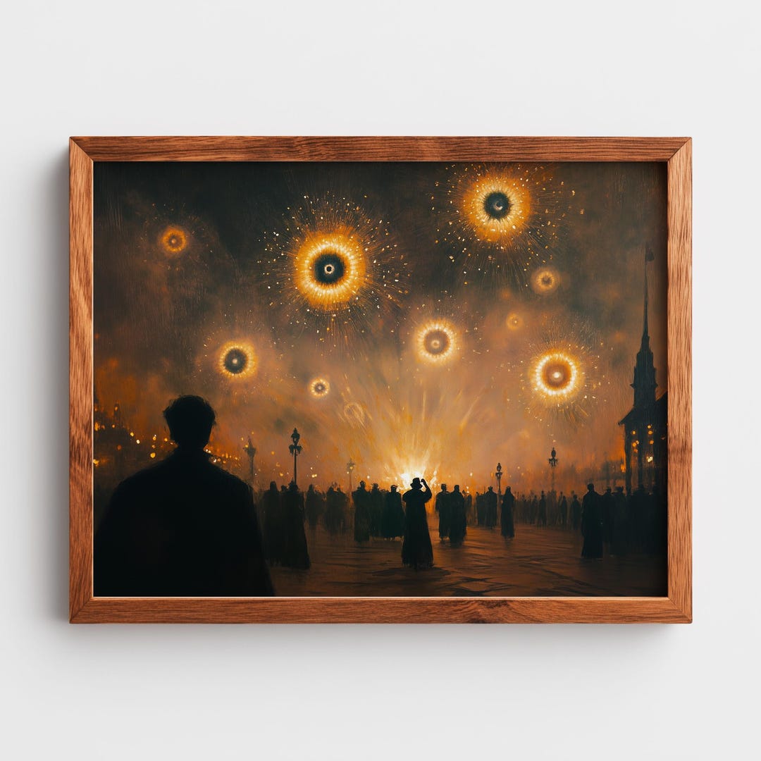 Printable Moody Fireworks Nightscape - Surreal Eye-shaped Displays ...