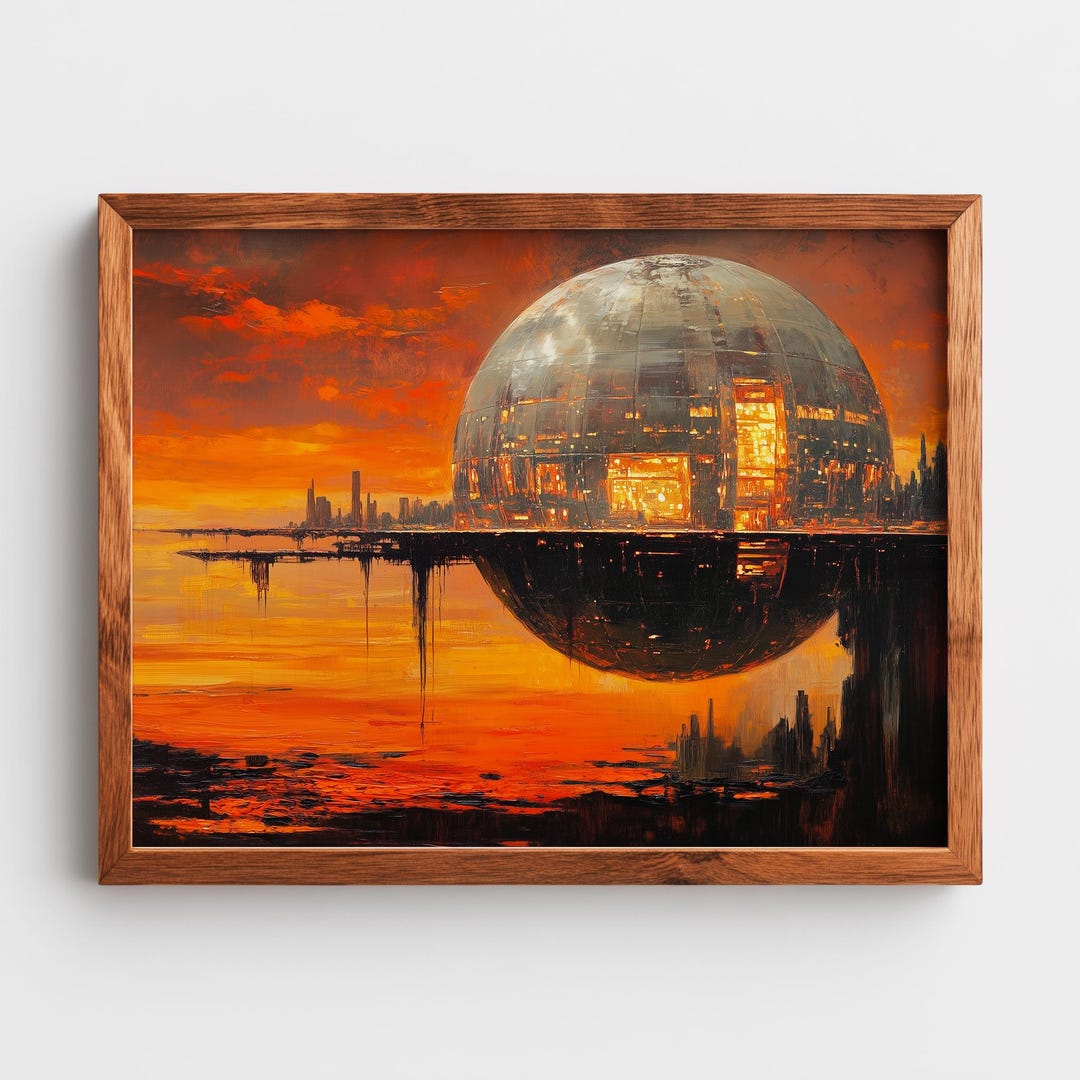 Retro-futuristic Metropolis Art Print – Floating Sci-fi Cityscape ...