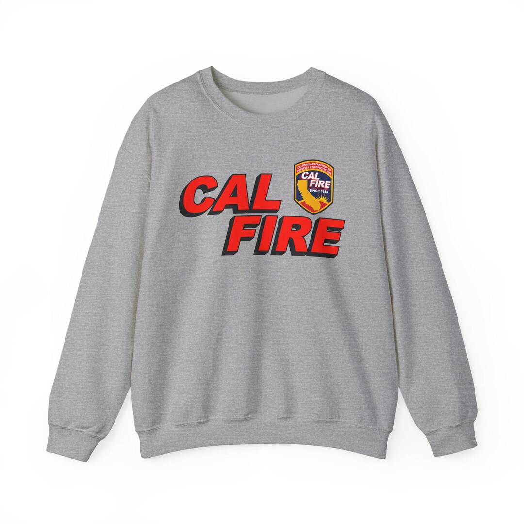 Cal Fire Logo Crewneck Sweatshirt | CALFIRE Text and Badge, California ...