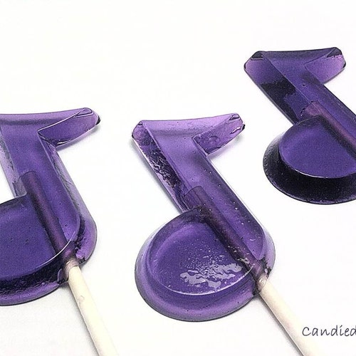 12 MUSICAL NOTE Hard Candy LOLLIPOPS Music Themed Party - Etsy