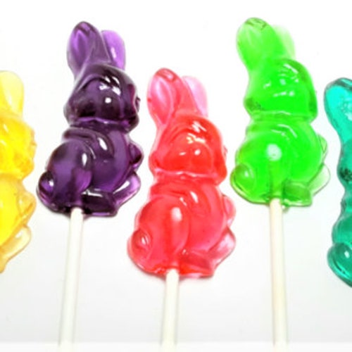 12 EASTER RABBIT LOLLIPOPS Easter Lollipops Bunny Lollipops - Etsy