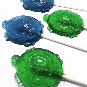 12 TURTLE LOLLIPOPS - Turtle Party Favors - Etsy