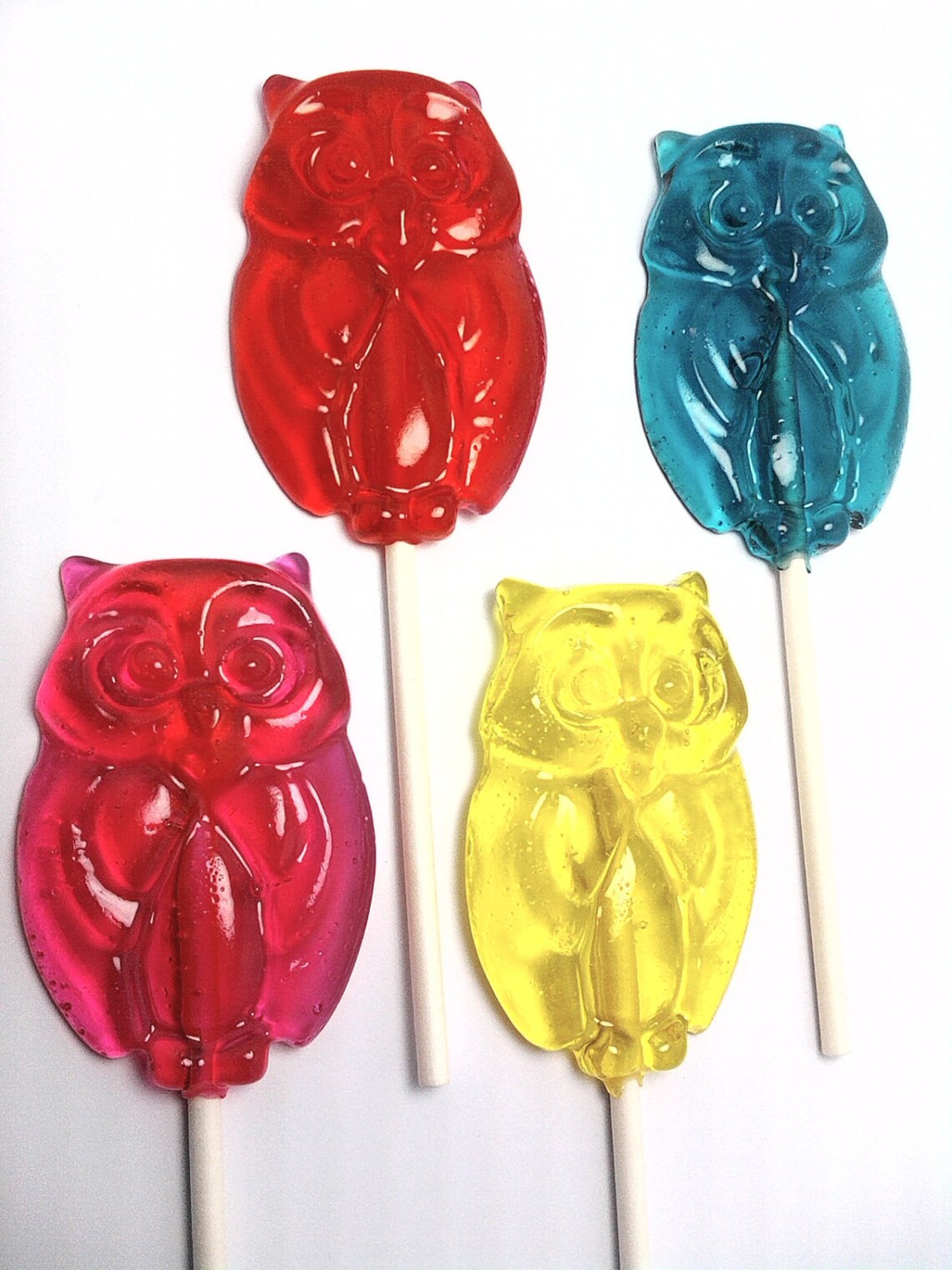 12 FLAT OWL LOLLIPOPS transparent Hard Candy Lollipops - Etsy