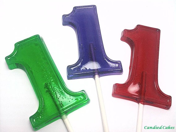 12 LARGE NUMBER LOLLIPOPS - Hard Candy - Numbers 1 through 9 by CANDIED ...