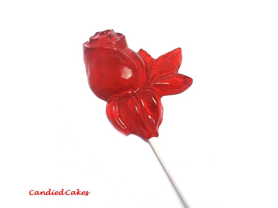 12 Large LONG STEM ROSE Lollipops - Valentines Day Lollipops and ...