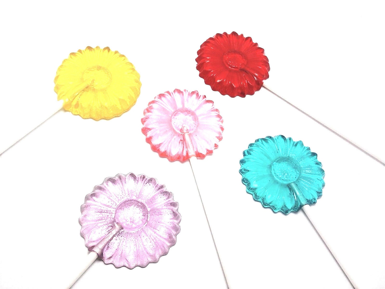 12 DAISY LOLLIPOPS - Flower Lollipops, Garden Party - Etsy